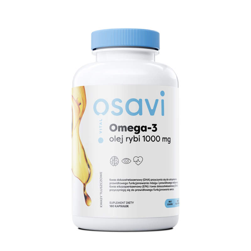 Osavi Omega 3 Olej Rybi 1000 mg 180 kapsułek o smaku cytrynowym ...