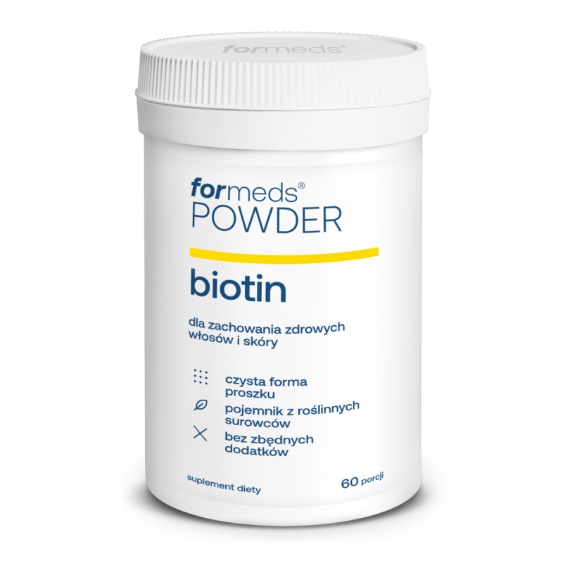 ForMeds Powder BIOTIN Witamina B7 Biotyna 2500 µg 60 porcji - opinie ...