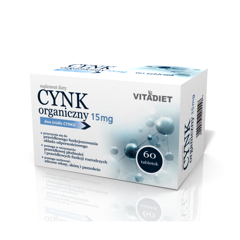 VITADIET Cynk organiczny 15 mg 60 tabletek - opinie, cena | mybionic.pl