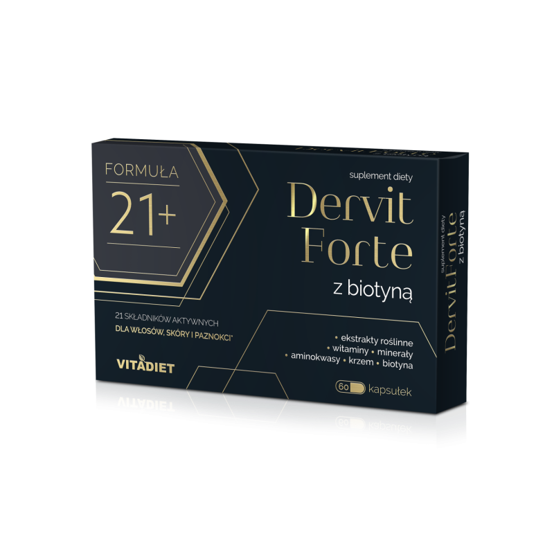 VITADIET Dervit FORTE z biotyną 60 kapsułek - opinie, cena | mybionic.pl