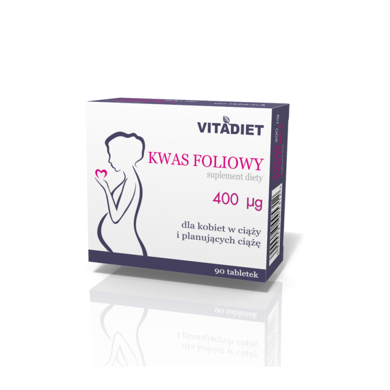 VITADIET Kwas foliowy 400 μg 90 tabletek - opinie, cena | mybionic.pl