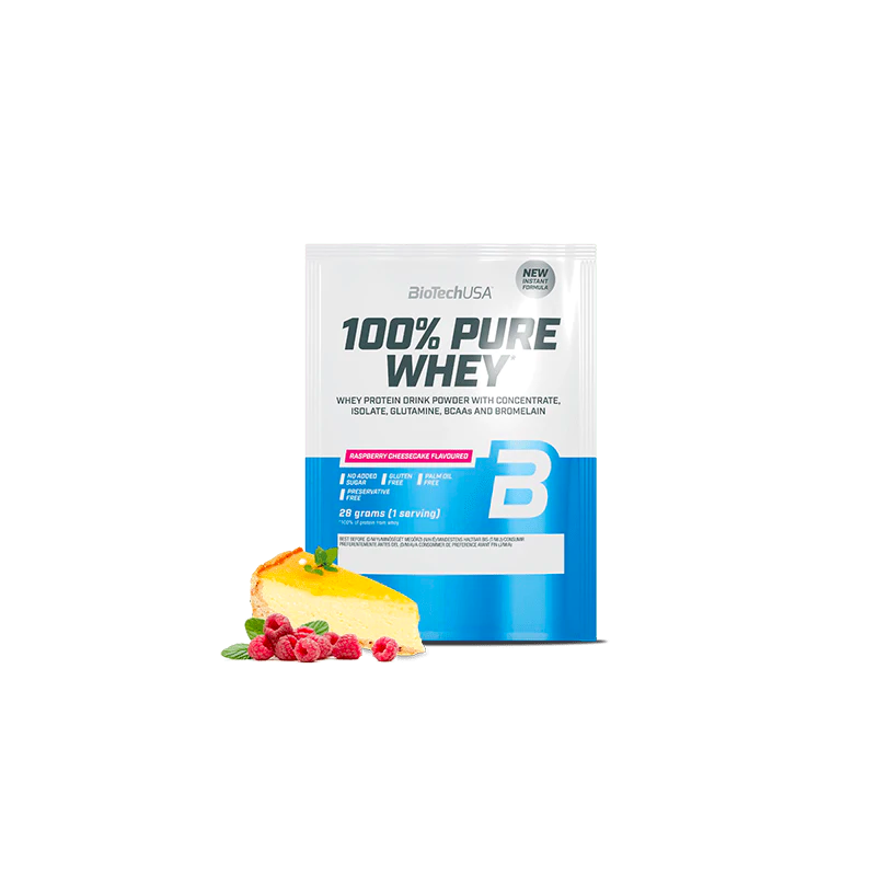 BioTech USA 100% Pure Whey 28g raspberry cheesecake - opinie, cena ...