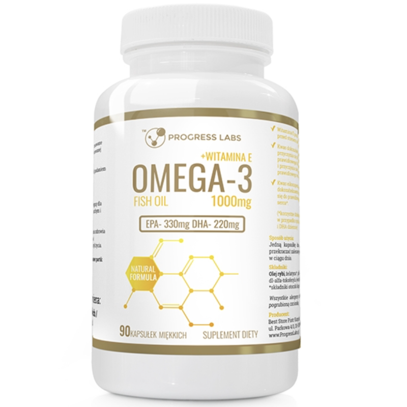 Progress Labs Omega 3 + Vit E 90 kapsułek - opinie, cena | mybionic.pl