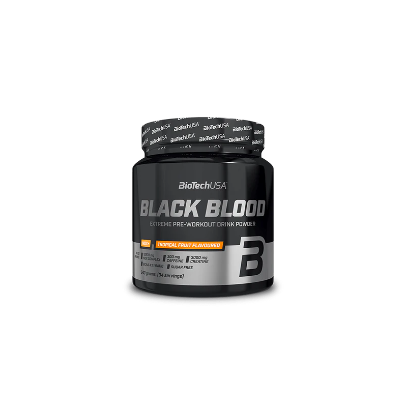 BioTech USA Black Blood NOX+ 340 g o smaku owoców tropikalnych - opinie ...