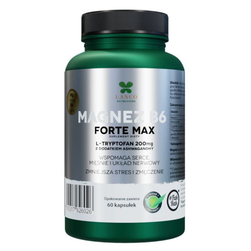 Lanco Nutritions Magnez B6 Forte Max 250mg 60 kapsułek - opinie, cena ...