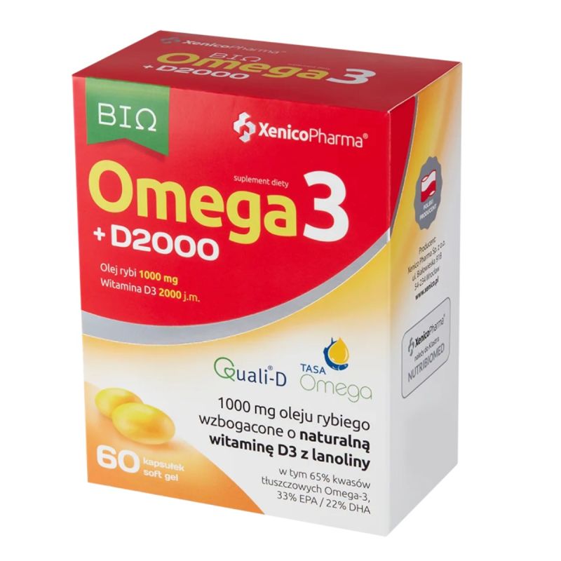 Xenico Pharma Omega 3 D3 2000 60 kapsułek - opinie, cena | mybionic.pl