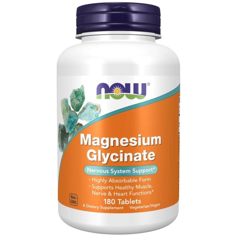 Now Foods Magnesium Glycinate 100mg Diglicynian Magnezu 180 tabletek ...
