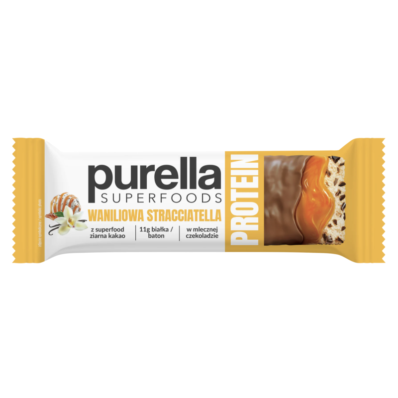 Purella Superfoods Protein bar baton proteinowy waniliowa straciatella ...
